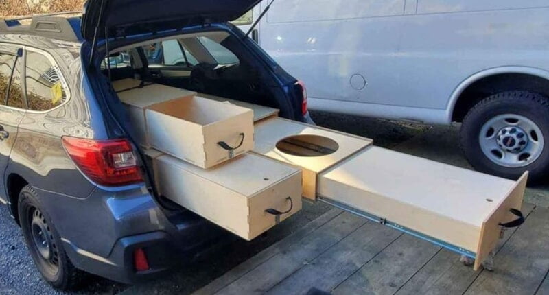 Subaru Outback camp kitchen